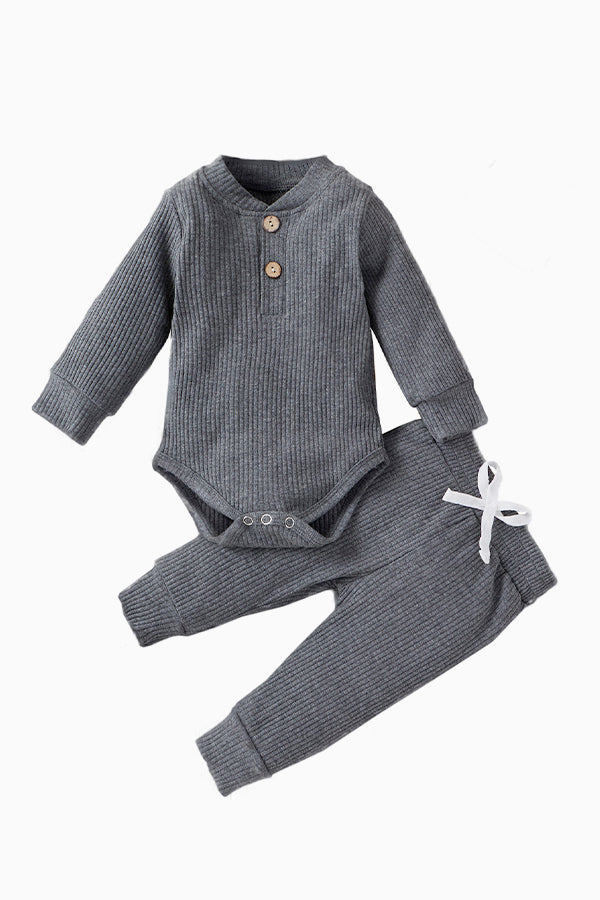 Long-Sleeved Bodysuit Pants Set - Mama Panda